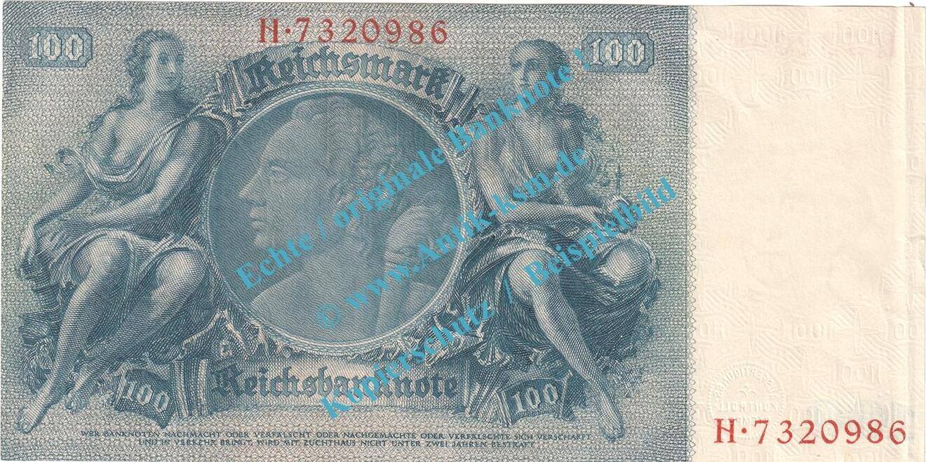 3. Reich - deutsche Reichsbank 100 Mk. F/H 1935 Reichsbanknote, 100 ...