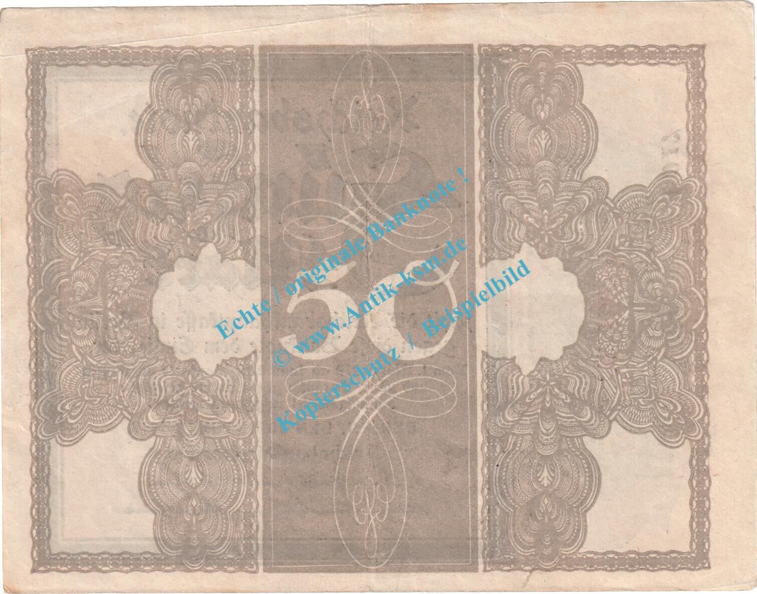 Kaiserreich DE 50 Mk. Banknote, 50 Mark Schein in gbr. DEU-44.e, Ros.56 ...