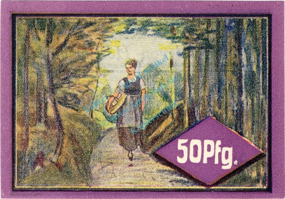 Notgeld DE 50 Pf. A --2 Würfel-- o.D. Hockensbüll, Notgeld 50 Pfennig A ...