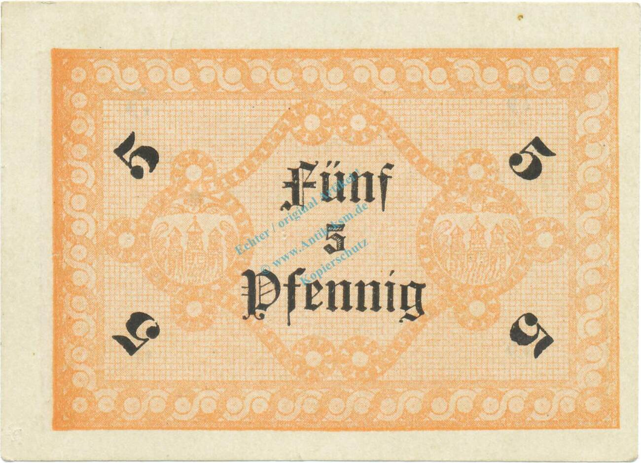 Kleingeld 1914-1922 DE 5 Pf. Festenberg, Notgeld 5 Pfennig Schein unc ...
