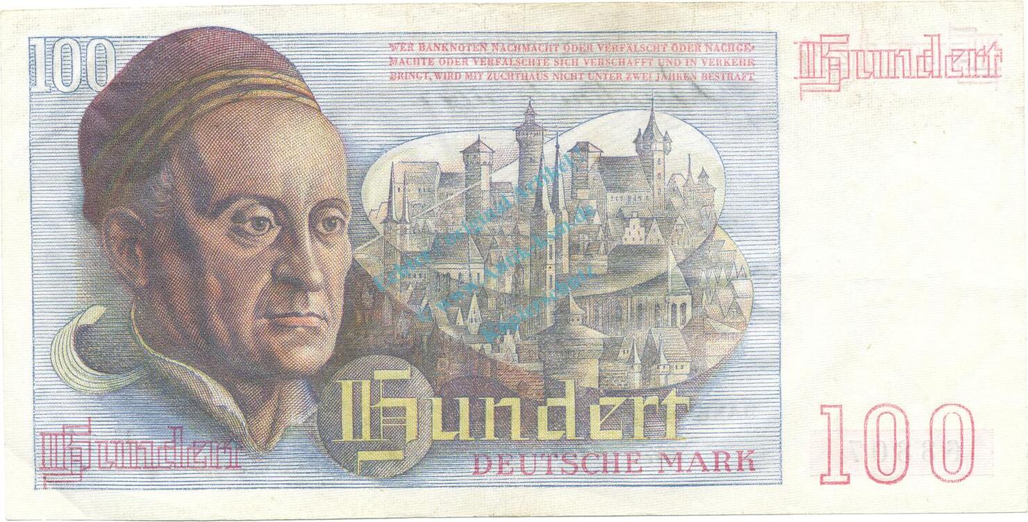 100 Mk. 100 Mark Schein L-gbr 1948 BRD-3, Ros.256, P.15.a, Bank ...