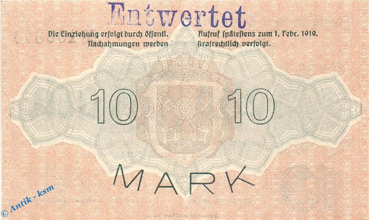 Großnotgeld 1918 10 Mk. Notgeld Regensburg, 10 Mark Schein in kfr.E ...