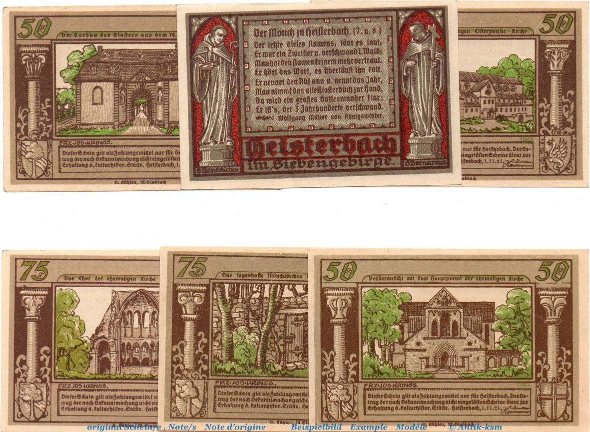 Serienscheine DE 6 Scheine kpl. 1921 6 x Notgeld Direktor Hermanns ...