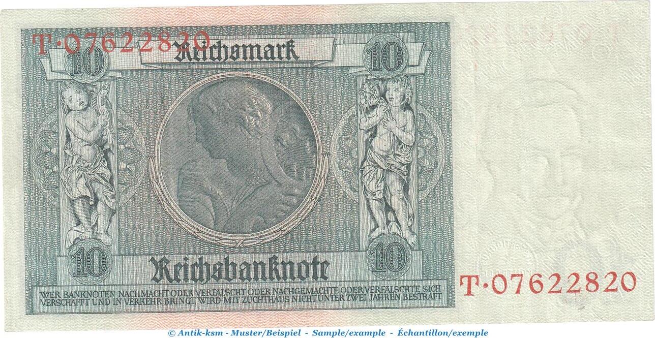 Weimarer Republik - Reichsbank 10 Reichsmark - Q - Reichsbanknote, 10 ...