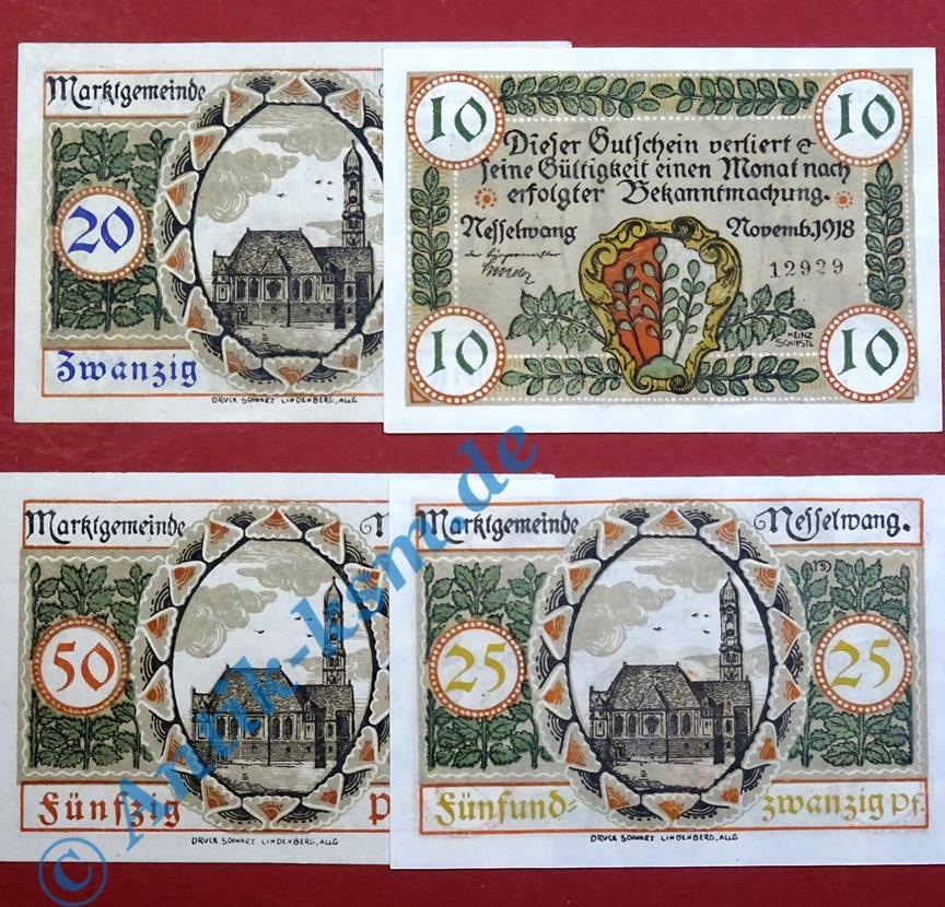 Notgeld Deutschland 4 x Notgeld Nesselwang kompl. Notgeld Nesselwang ...