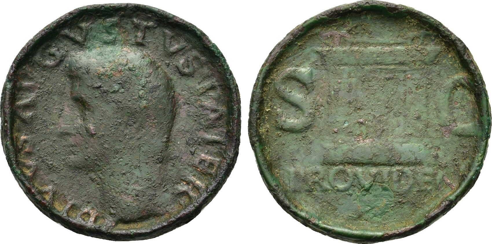 Roman Imperial Divus Augustus (died AD 14). Æ As or Proto-contorniate ...