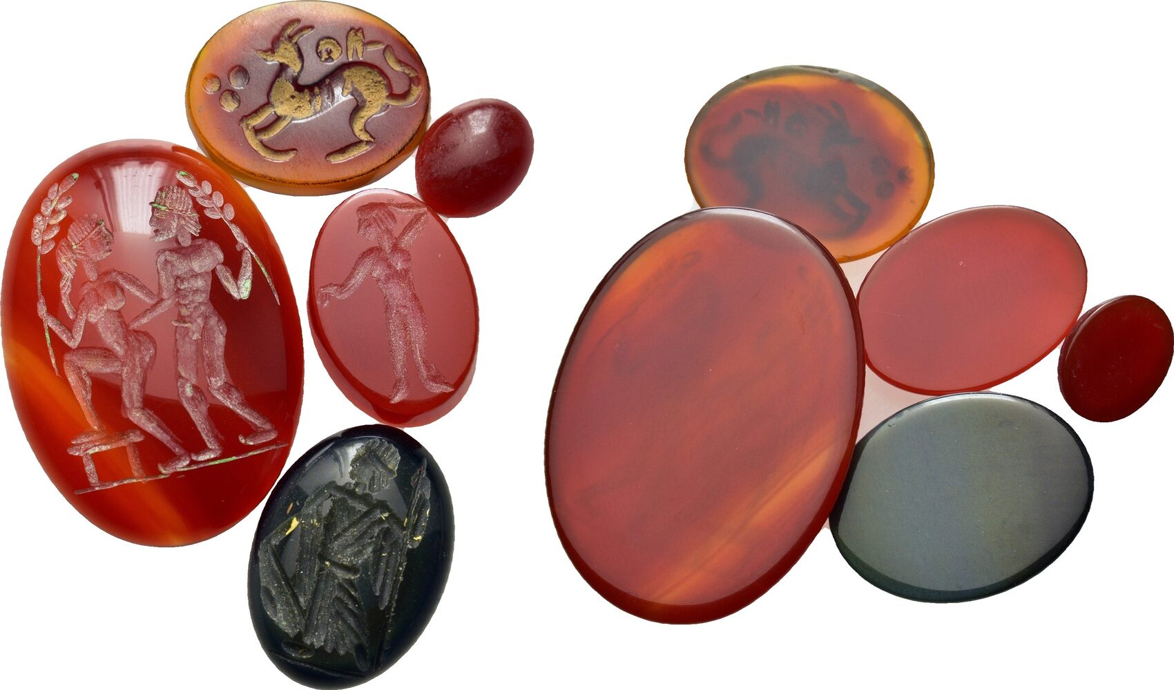 Antiques XIX-XX REPLICA Glyptic Lot of 5 REPRODUCTION of ancient ...