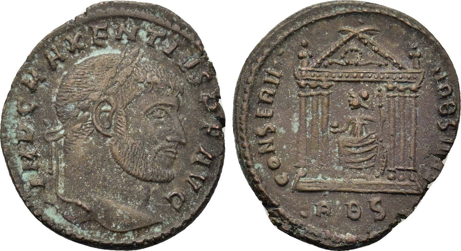 Roman Imperial Maxentius (307-312). Silvered bronze Follis s/ss | MA-Shops