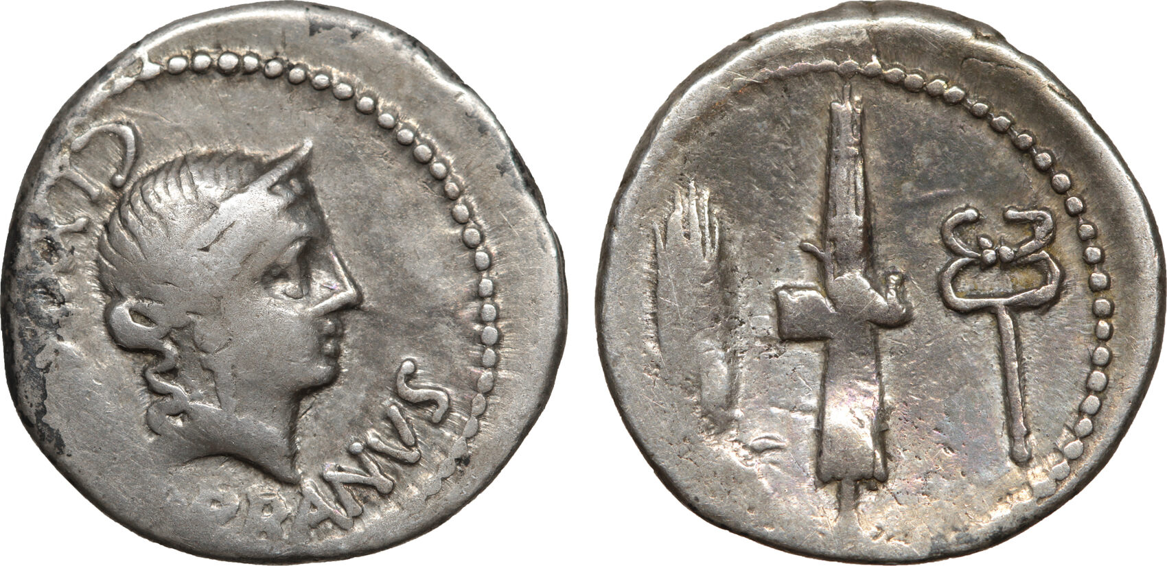 Roman republic Denarius 83 BC C. Norbanus. Iridescent toning. aXF | MA ...