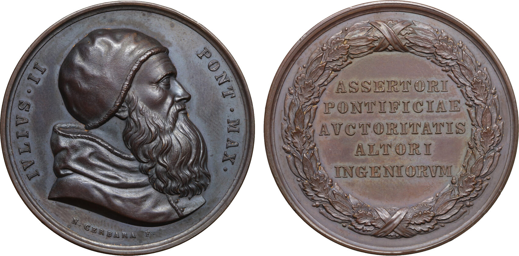 Papal States Kirchenstaat Restitutional medal. XIX Century Julius II ...