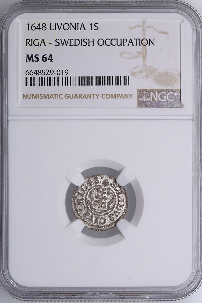 Livonia / Riga 1 Solidus 1648 Swedish Occupation, Riga Solidus ...