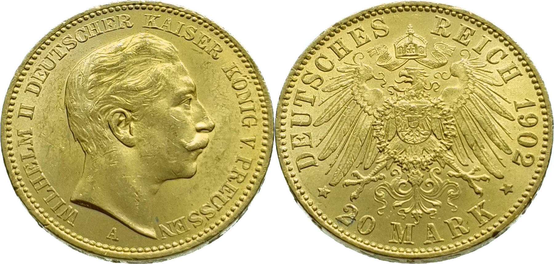 Germany, Prussia 20 Mark 1902-A Wilhelm II - Gold vz | MA-Shops