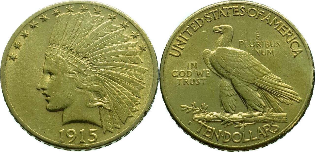 USA 10 Dollars 1915-S Indian Head - Gold vz | MA-Shops