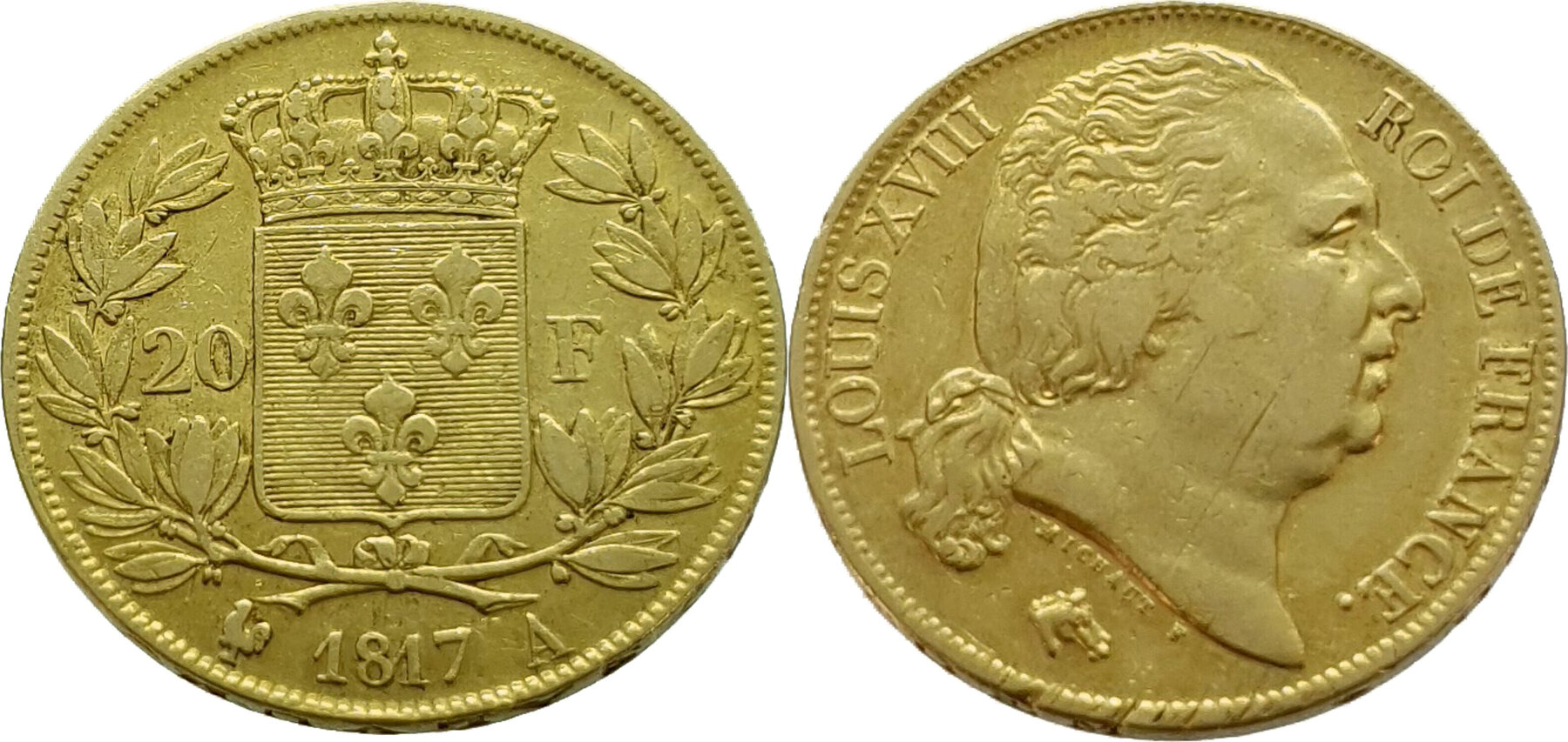 France 20 Francs 1817-A Louis XVIII - Gold Very s | MA-Shops
