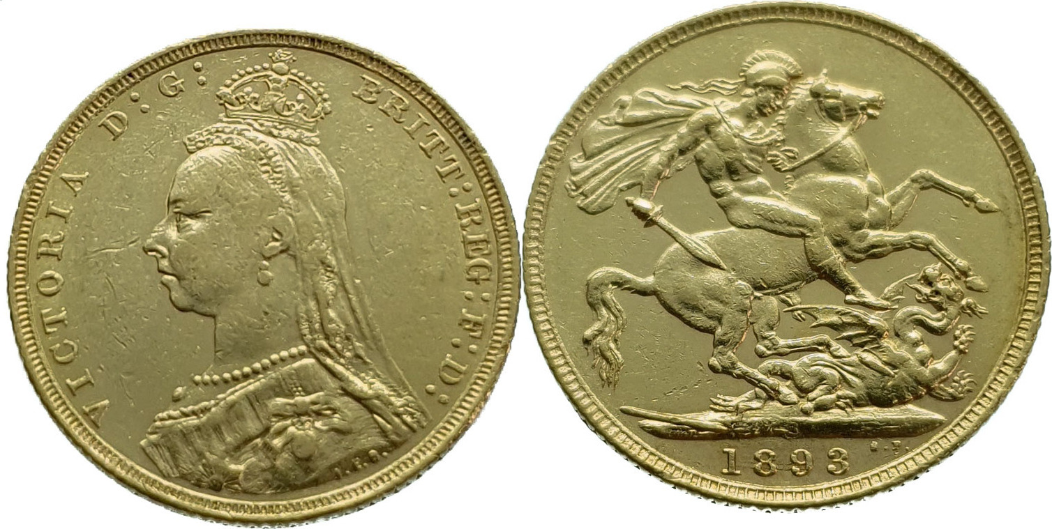 Australia Sovereign 1893-S Victoria - Gold vz | MA-Shops