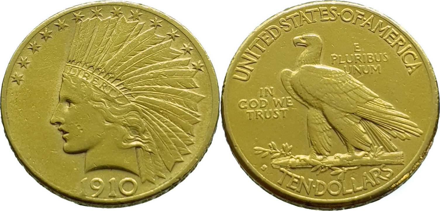 USA 10 Dollars 1910-S Indian Head - Gold vz | MA-Shops