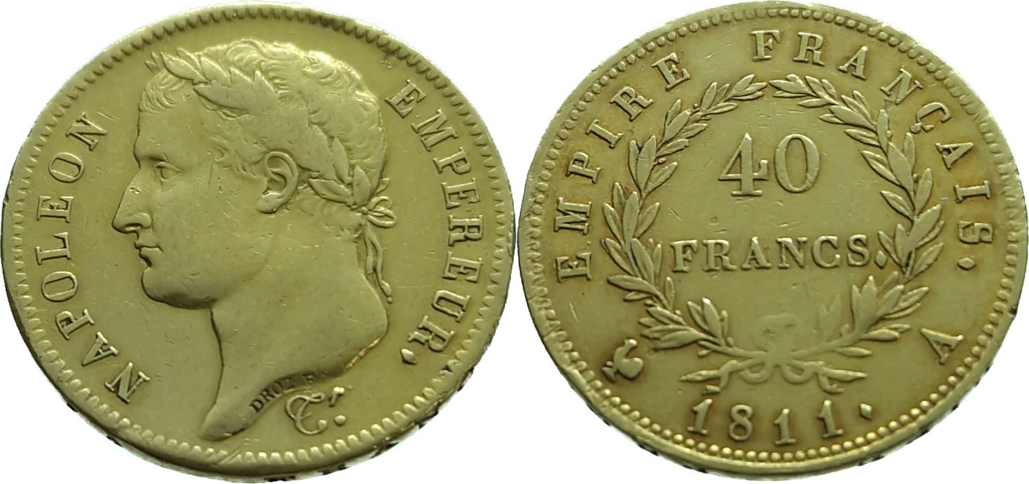 France 40 Francs 1811-A Napoleon - Gold VF / Extremely Fine | MA-Shops