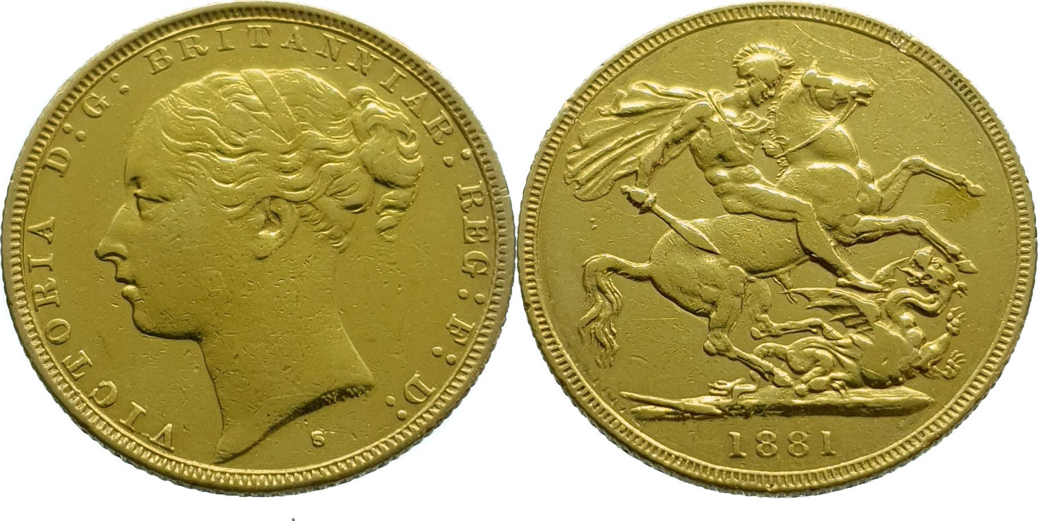 Australia Sovereign 1881-S Victoria - Gold Very s+ | MA-Shops
