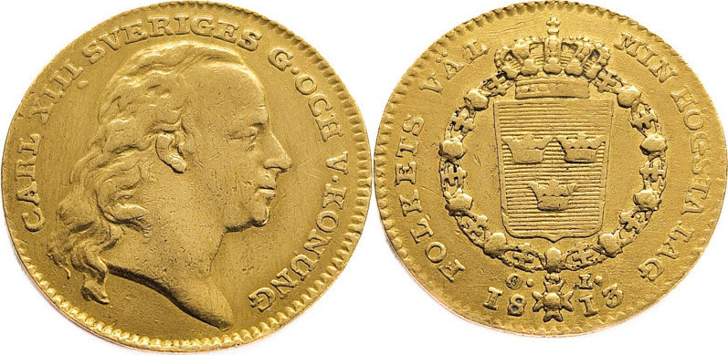 Sweden 1 Ducat 1813 Carl XIII - Gold ss / vz | MA-Shops