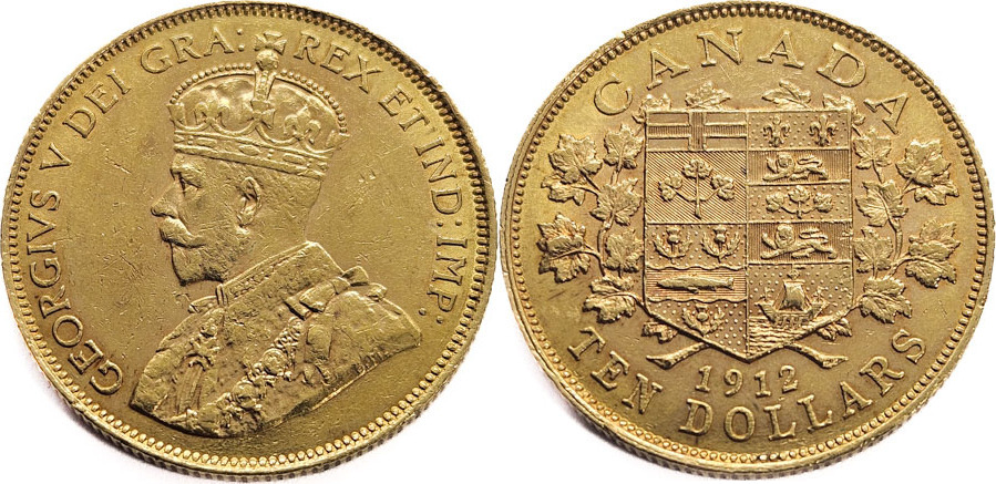 Canada 10 Dollars 1912 George V - Gold Extremely Fine | MA-Shops