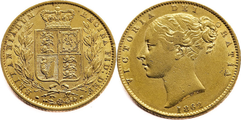 United Kingdom Sovereign 1862 Victoria - Gold Extremely Fine | MA-Shops