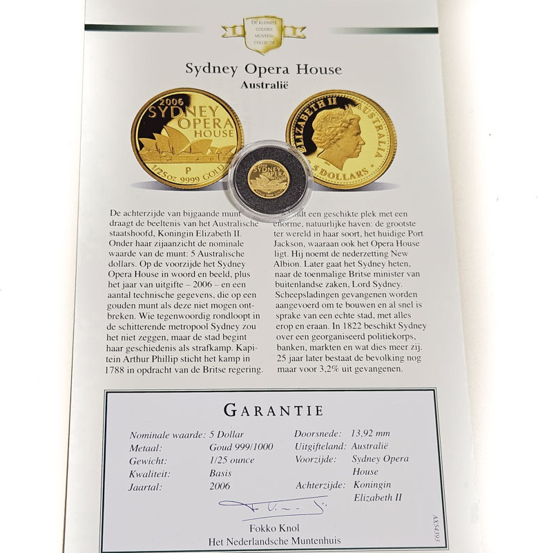 Australia 5 Dollars 2006 Sydney Opera House - Gold PP | MA-Shops