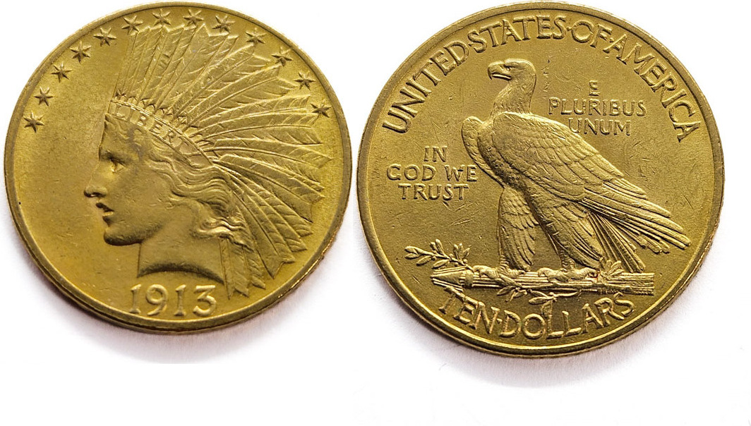 USA 10 Dollar 1913 Indian Head - Gold Extremely Fine+ | MA-Shops