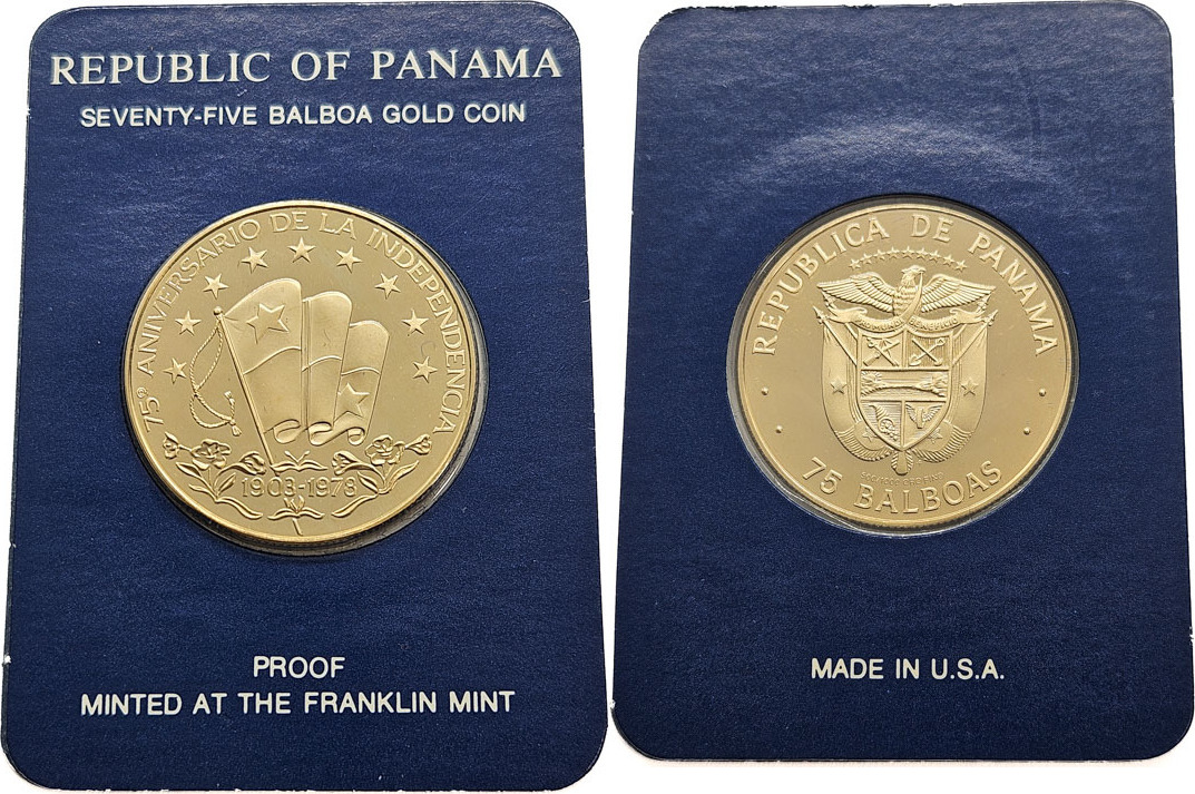 Panama 75 Balboas 1978 Republic - Gold PP | MA-Shops