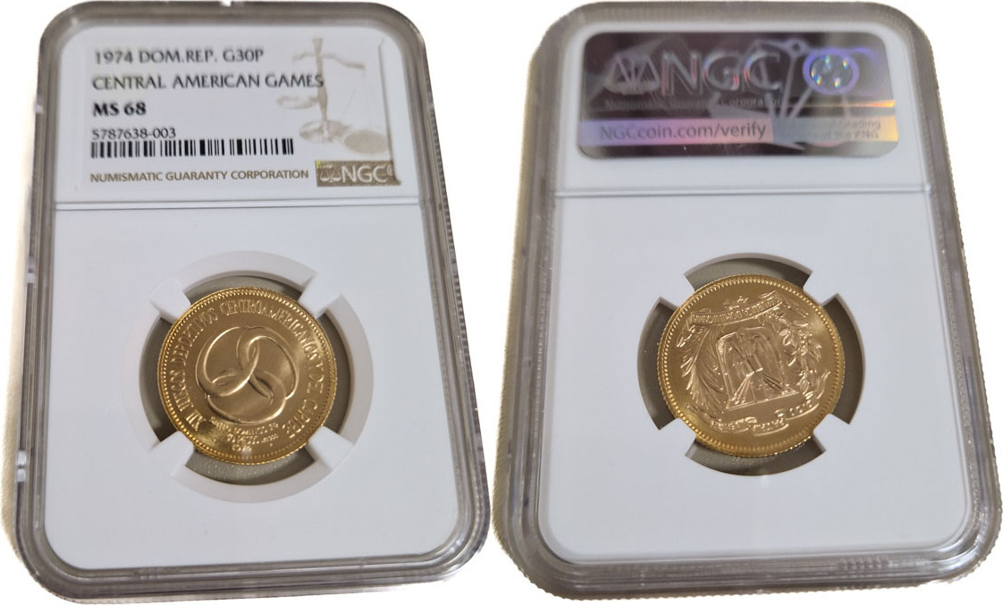Dominican Republic 30 Pesos 1974 Central American and Caribbean Games ...