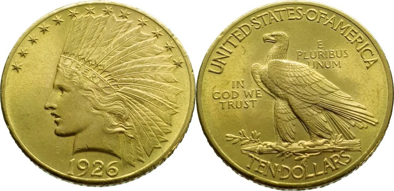 USA 10 Dollars 1926 Indian Head - Gold vz / st | MA-Shops