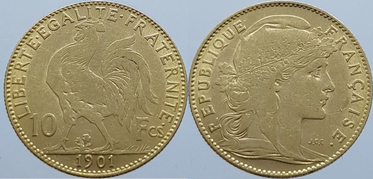 10 Francs France - 10 Franc 1901 Marianne - Gold ss+ | MA-Shops