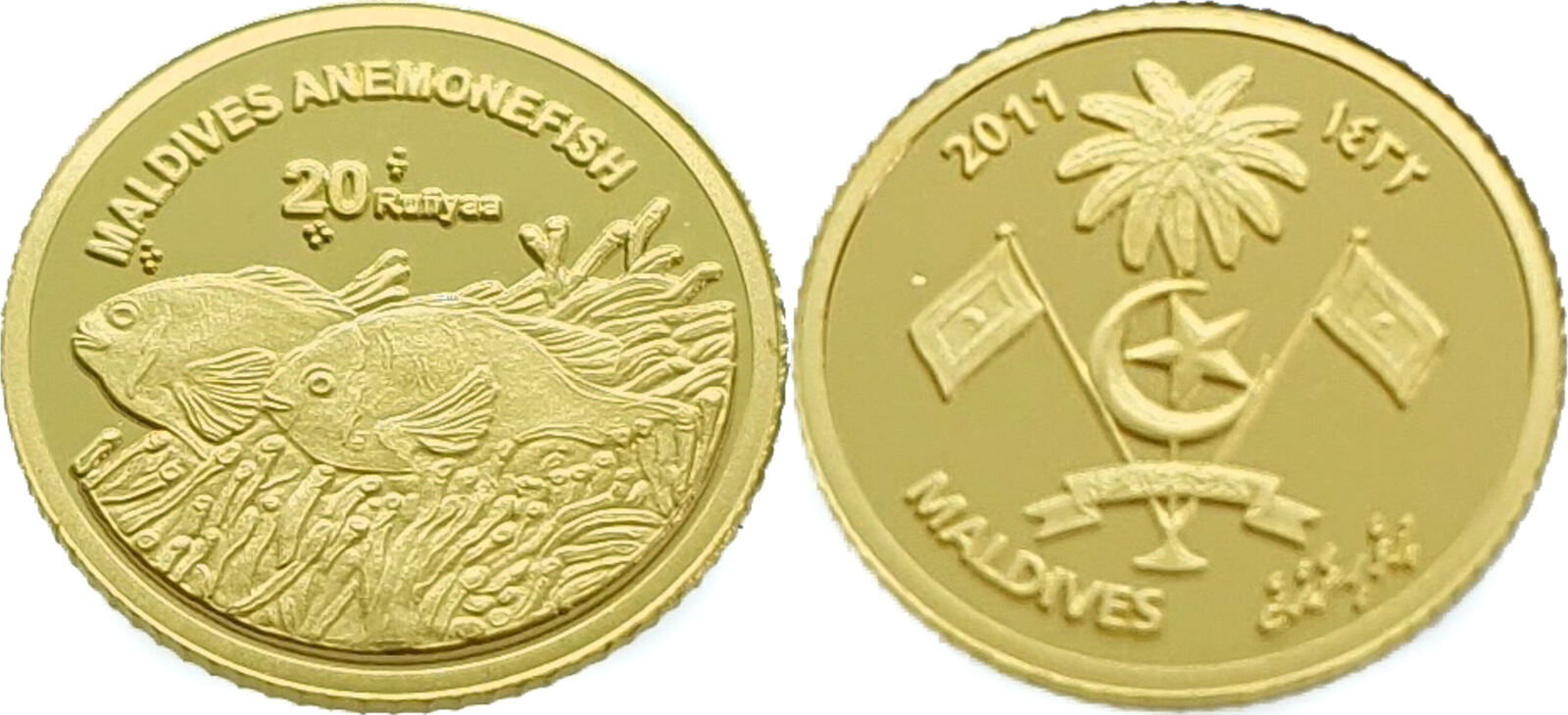 Maldives 20 Rufiyaa 2011 Anemonefish - Gold PP | MA-Shops
