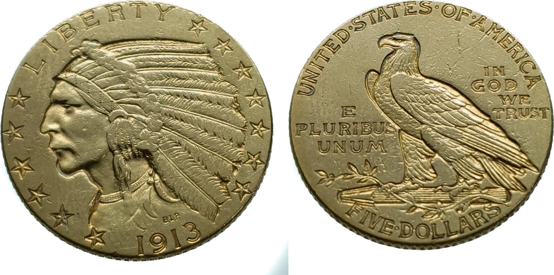 USA 5 Dollars 1913 Indian Head - Gold ss / vz | MA-Shops