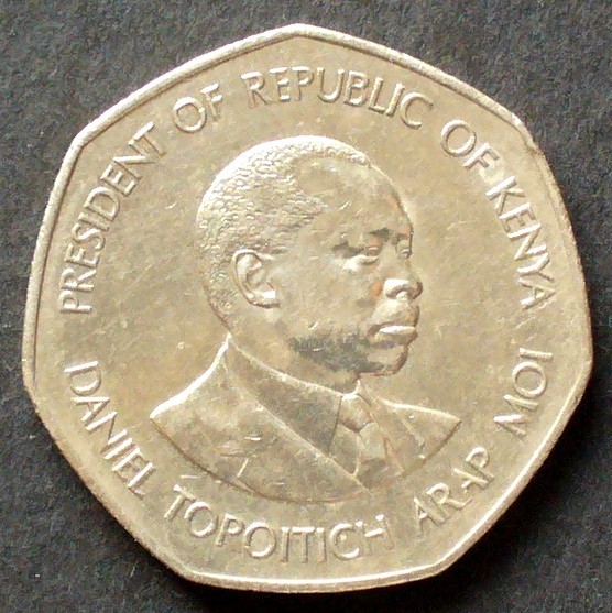 Kenia 5 Shillings 1985 S.21 / K-N / Präsident Daniel Toroitich Arap Moi ...