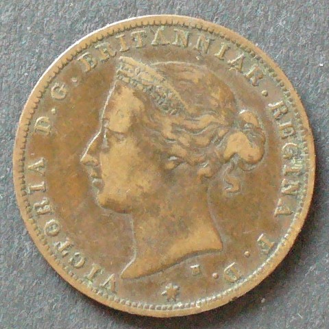 Jersey 1/24 Shilling 1877 H KM.7 / Bro / Victoria - Spatenblattförmiger ...