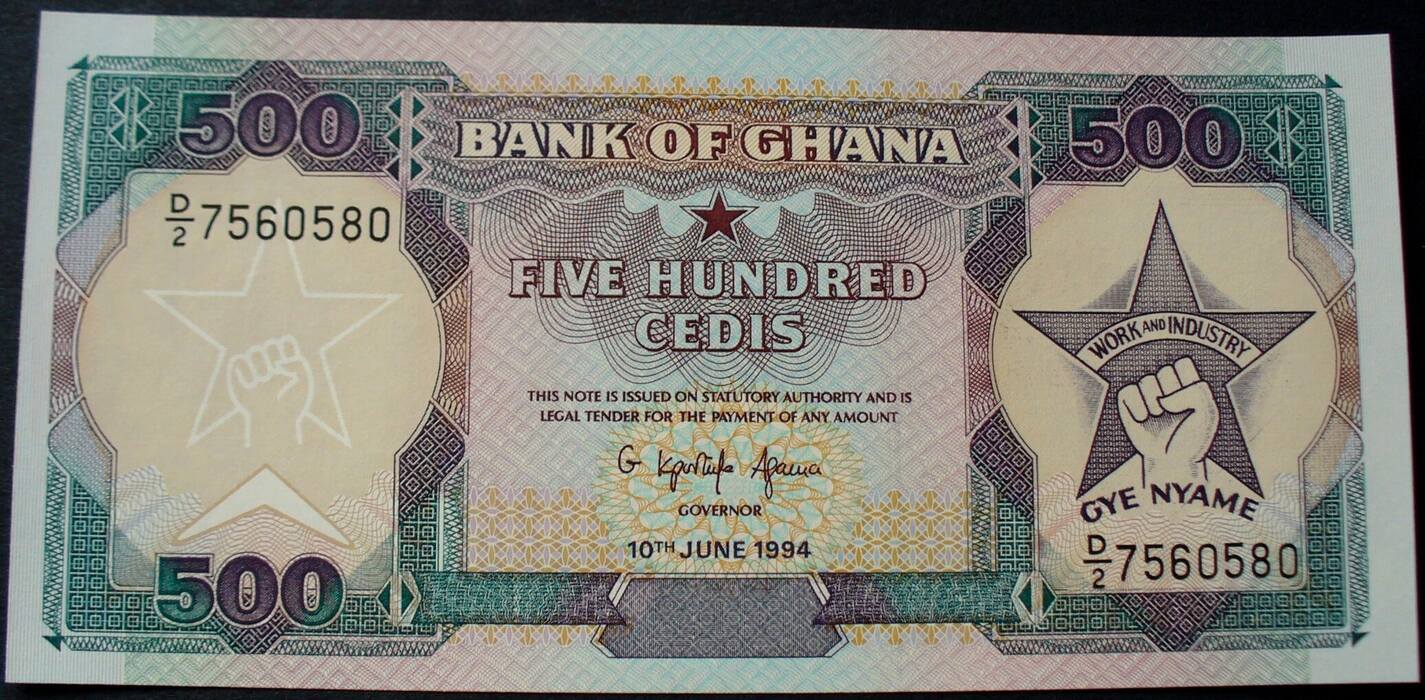 Ghana 500 Cedis 10.6.1994 P. 28 c kfr | MA-Shops