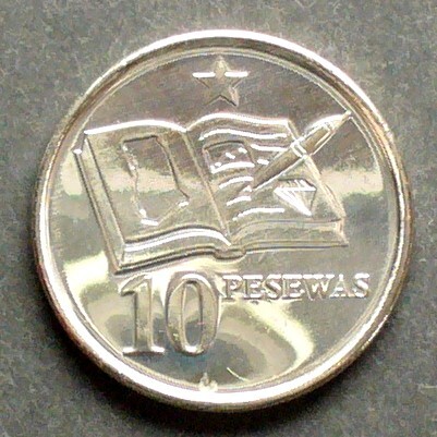 Ghana 10 Pesewas 2016 E, N galv. / Staatswappen Stgl | MA-Shops