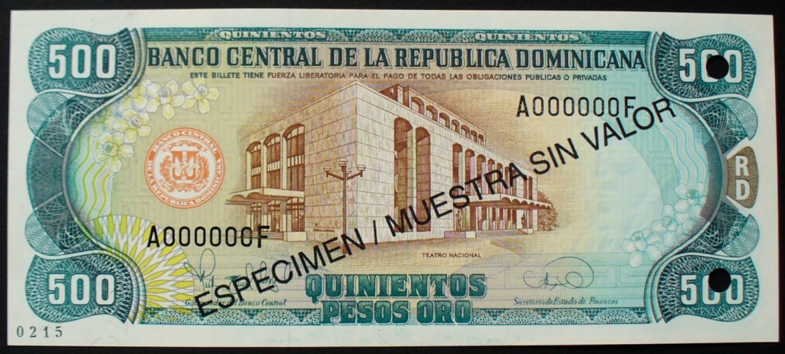 Dominikanische Republik 500 Pesos Oro 1995 P. 151 s / Nr. 0215 kfr | MA ...