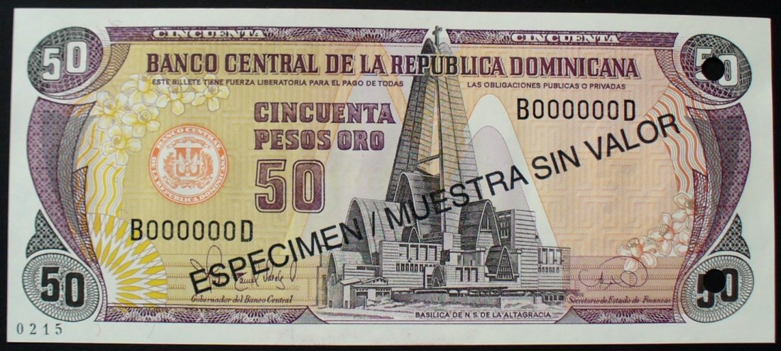 Dominikanische Republik 50 Pesos Oro 1995 P. 149 s / Nr. 0215 kfr | MA ...