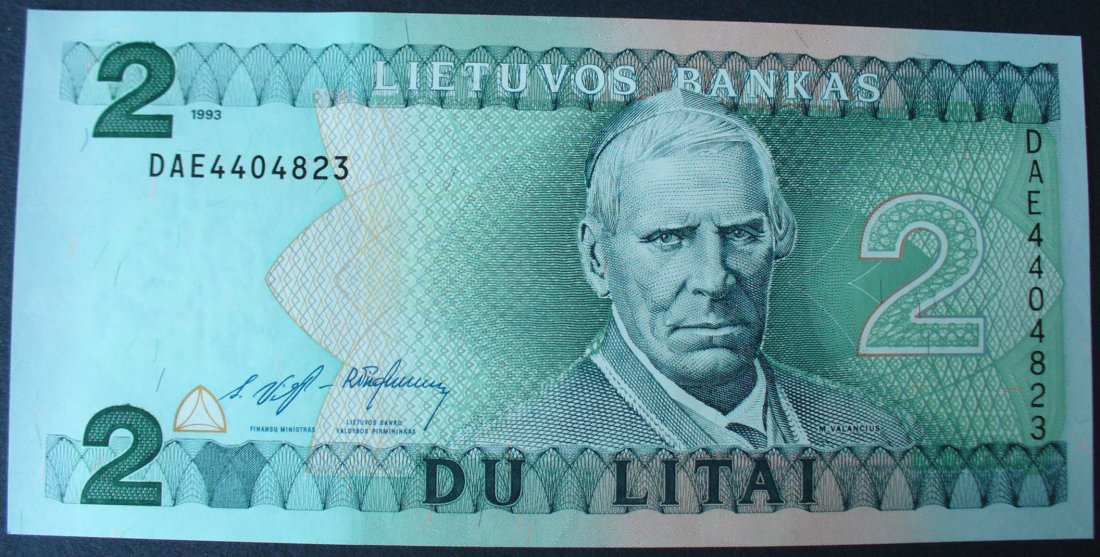 Litauen 2 Litai 1993 P. 54 a / Serie DAE kfr | MA-Shops
