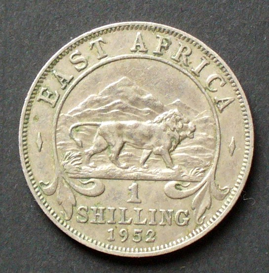 Britisch Ostafrika 1 Shilling 1952 S.36 / K-N / Georg VI. - Löwe vor ...