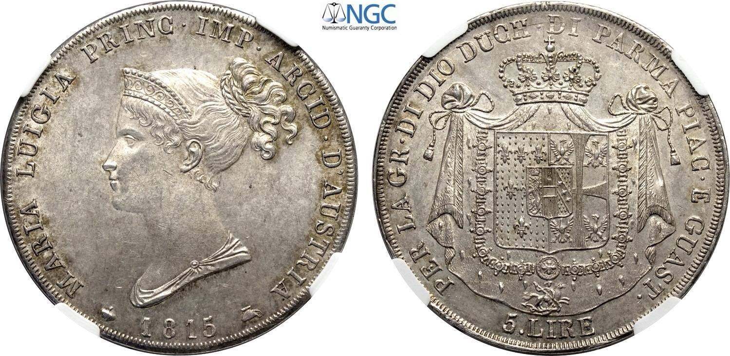 ITALY 5L 1815 NGC MS 63 | MA-Shops