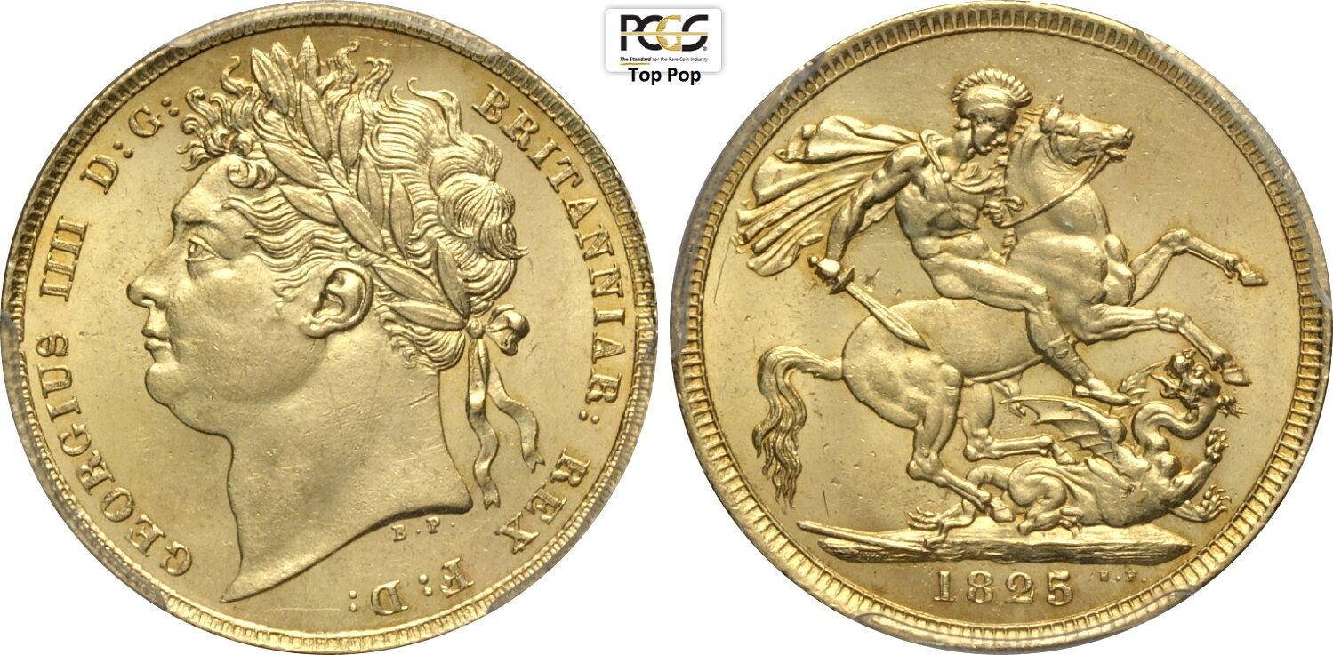 Great Britain 1825 Sov S-3800 Laureate Head MS64 | MA-Shops