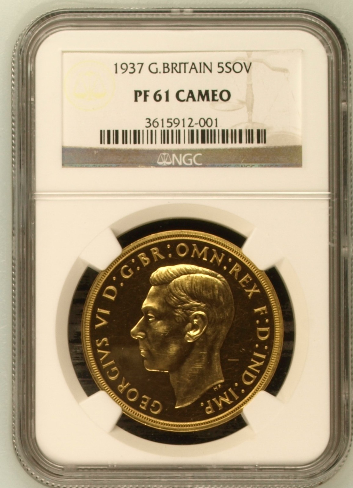 Great Britain 5 Pounds 1937 PF61 CAMEO | MA-Shops