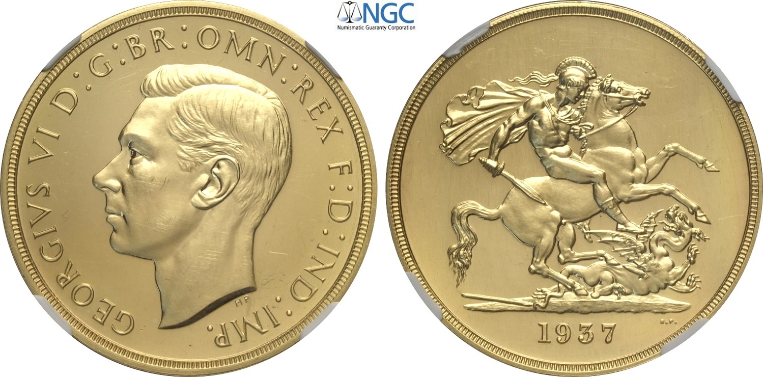 Great Britain 5 Pounds 1937 PF61 CAMEO | MA-Shops