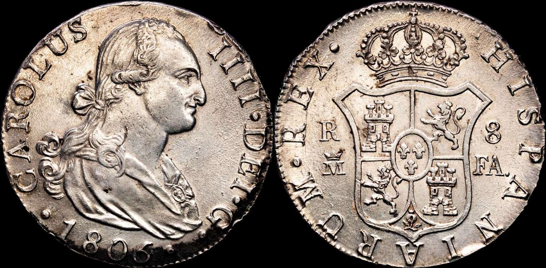 Madrid 8 Reales 1805 1788-1808 Carlos IV EBC | MA-Shops