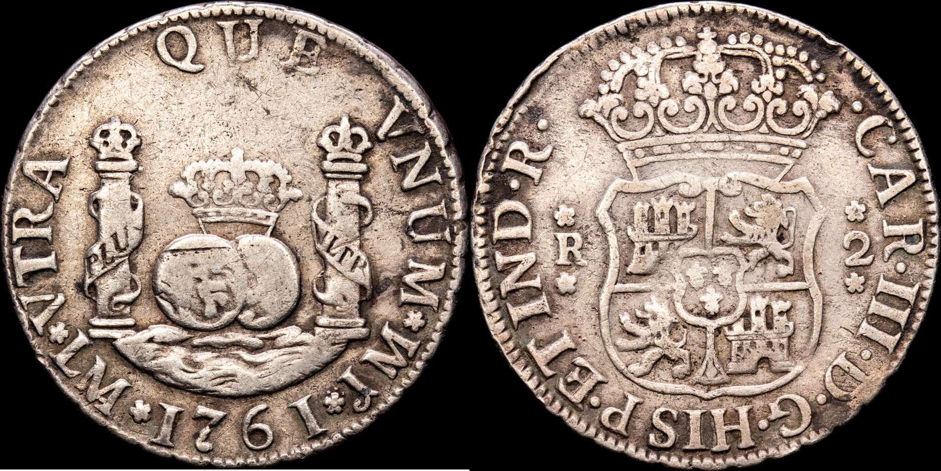 Lima 2 Reales 1761 1759-1788 Carlos III MBC | MA-Shops