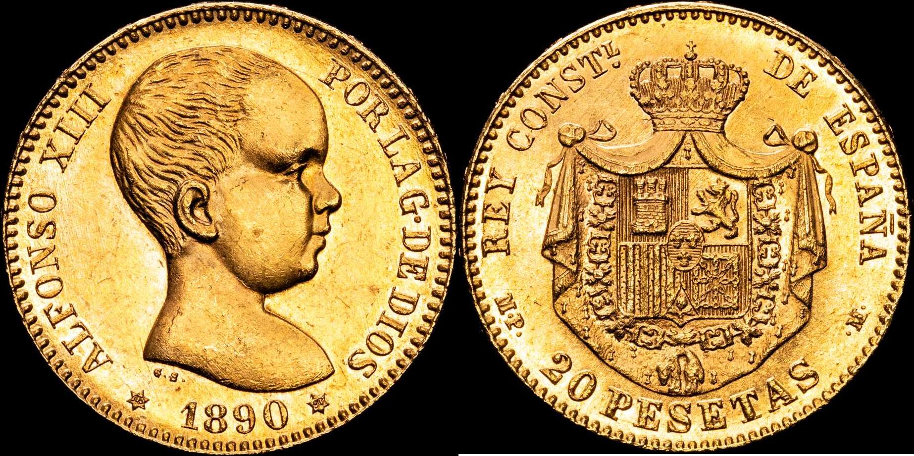 Madrid 20 Pesetas 1890 *18-90* 1886-1931 Alfonso XIII SC- | MA-Shops