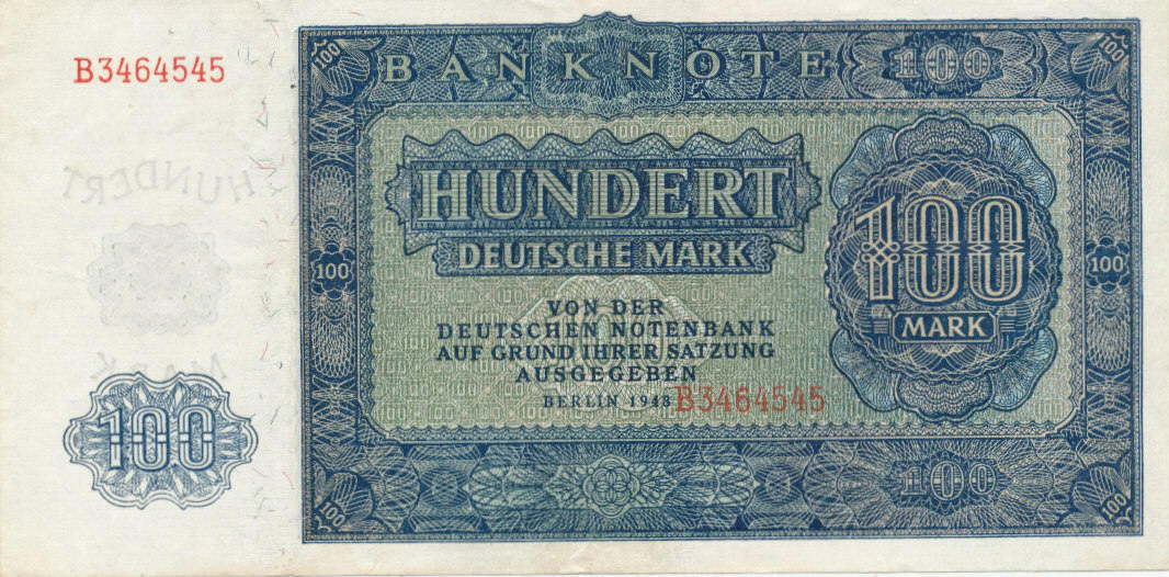 Deutschland,DDR, 100 Mark 1948 Ro.346a leicht gebraucht II, | MA-Shops