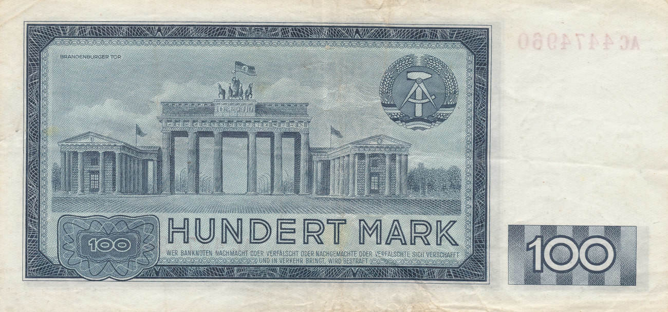 Deutschland,DDR, 100 Mark 1964 Ro.358a Serie:AC, gebraucht III-, | MA-Shops